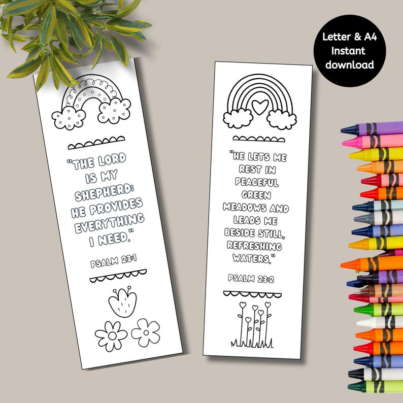 Psalm 23 Coloring, the Lord is My Shepherd, Kids Bible Verse Coloring ...