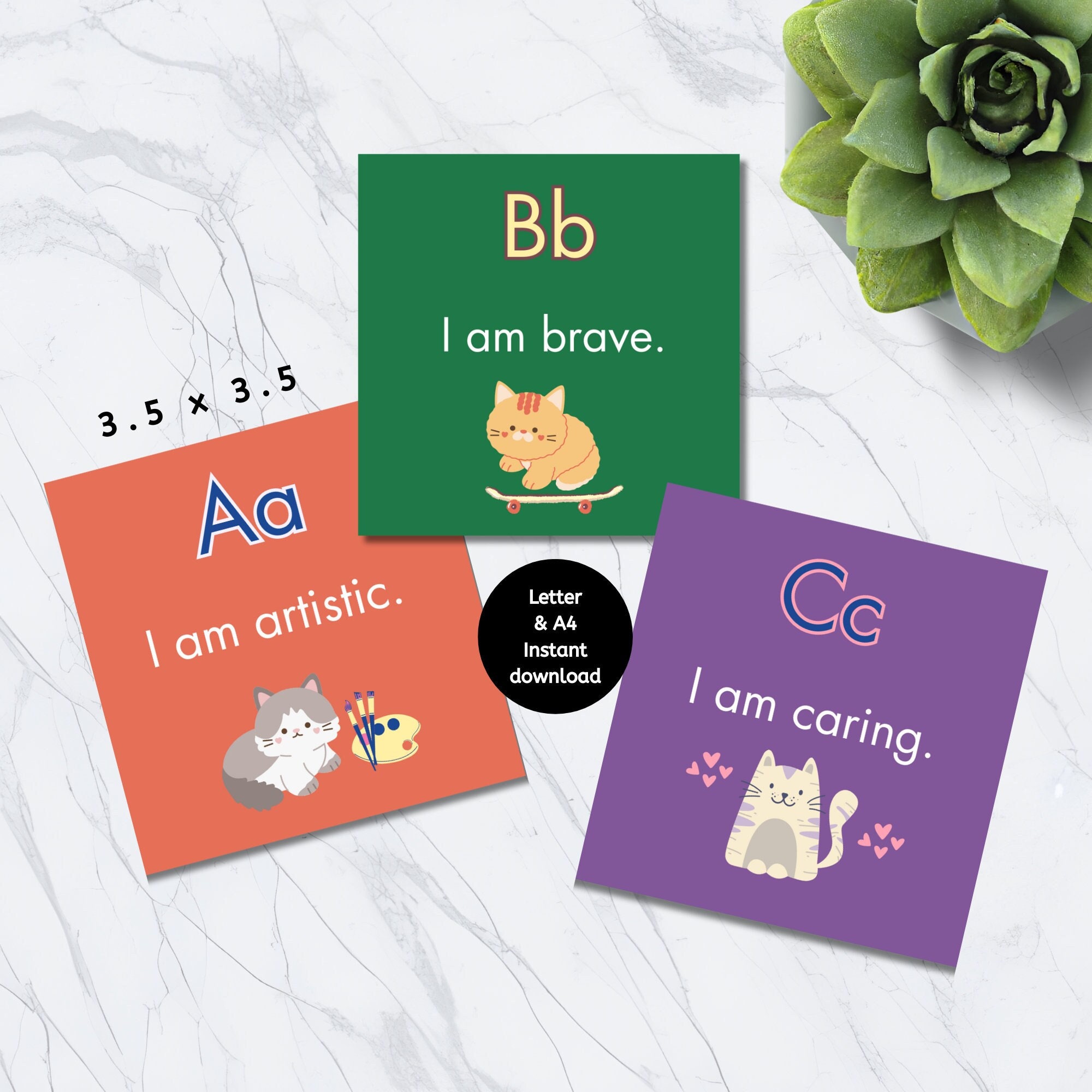 ABC Flash Cards for Kids, Alphabet Affirmation Cards, Calming Corner ...