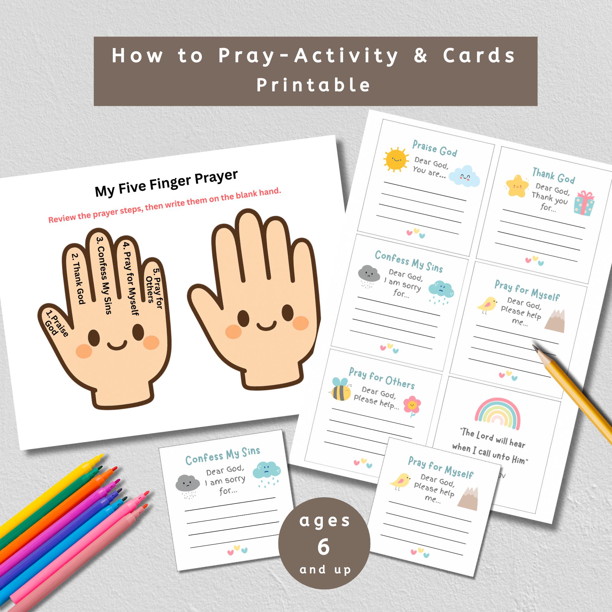 Five Finger Prayer Free Printable Template