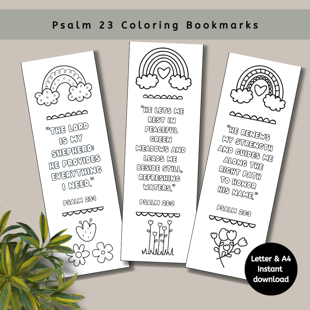 Psalm 23 Coloring, the Lord is My Shepherd, Kids Bible Verse Coloring ...