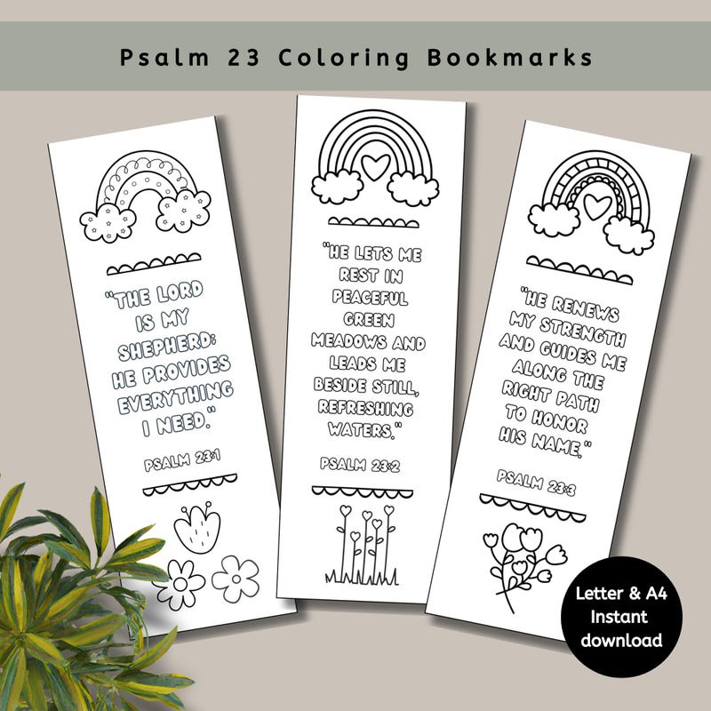 Psalm 23 Kids Bookmark - Etsy