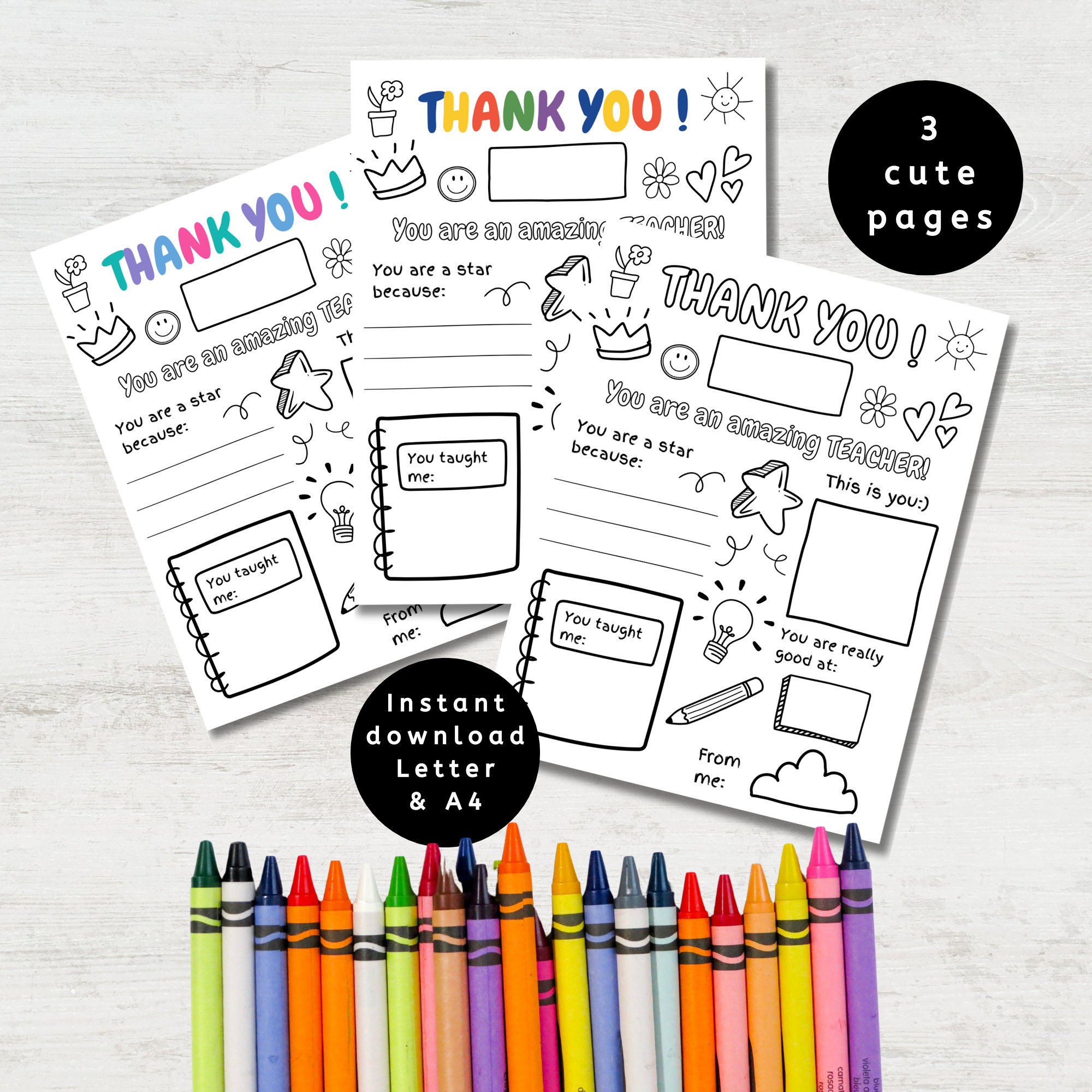 Teacher Thank You Coloring Page, Teacher Appreciation Printable, All ...