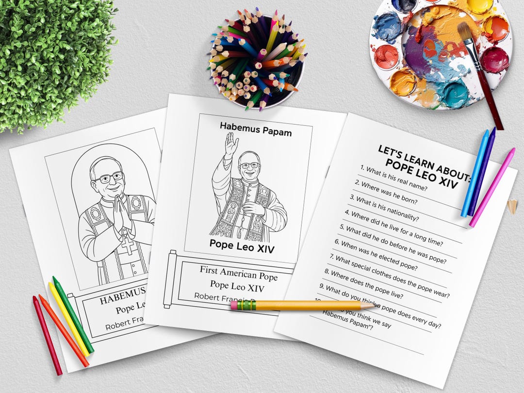 Pope Leo XIV Printable Coloring Page, Habemus Papa, Catholic New Pope ...
