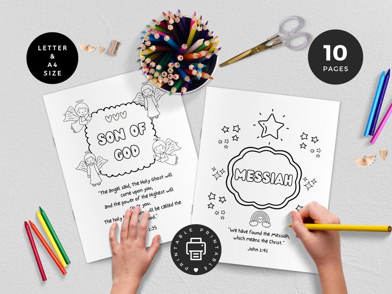 Names of Jesus Coloring Page, Printable Bible Activity for Kids ...