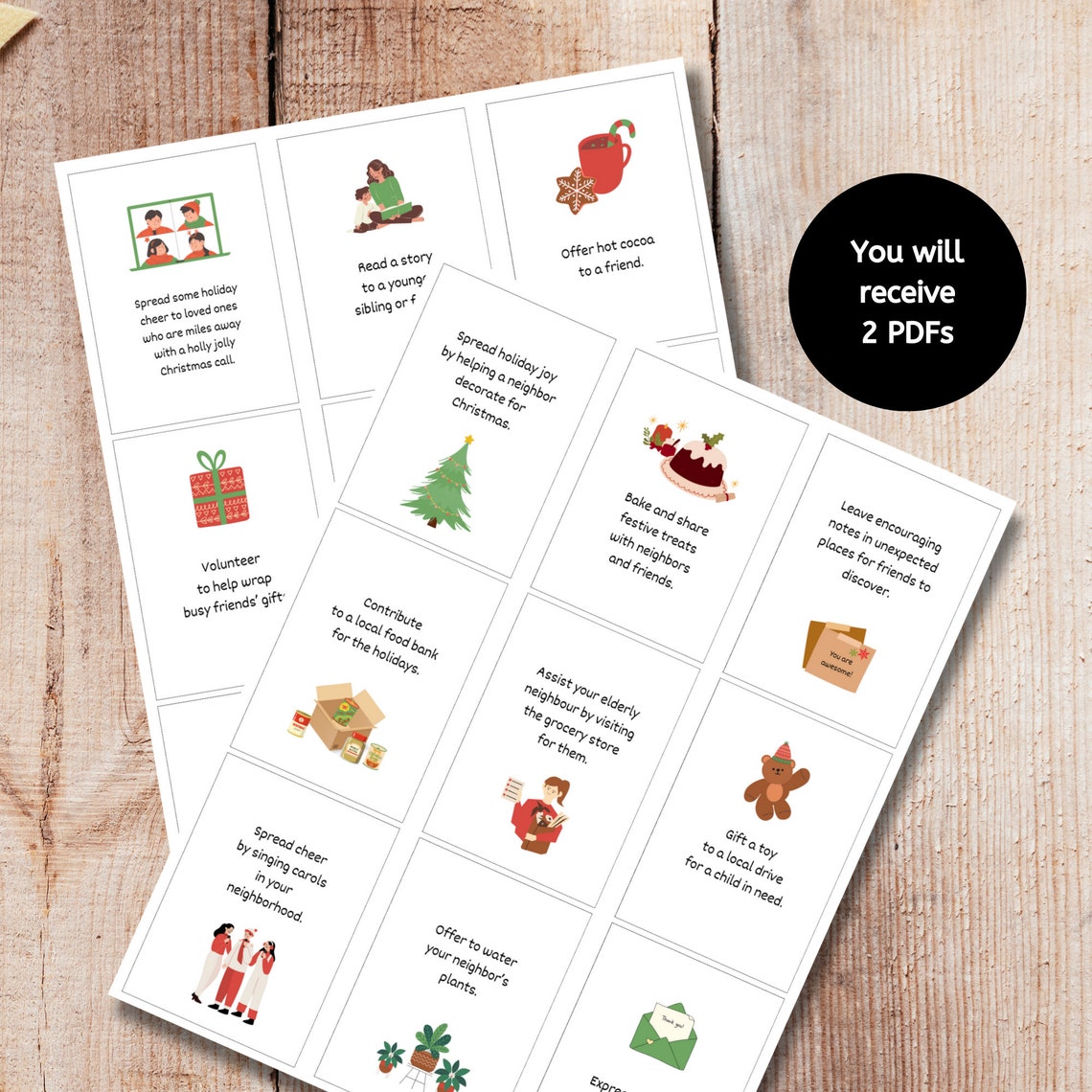 Advent Kindness Cards, Christmas Kindness Cards, Random Acts of ...