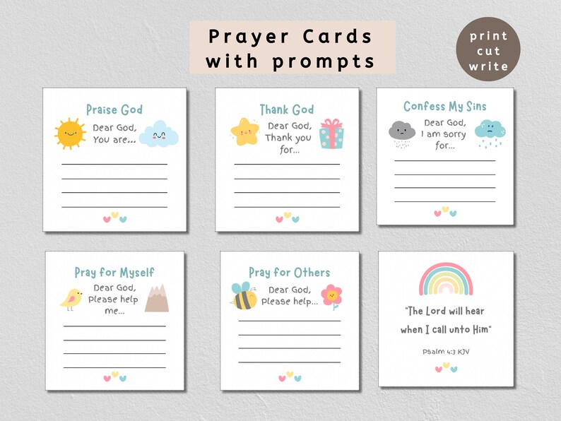 Prayer Bible Lesson Activity Kit, Printable Five Finger Guide and ...