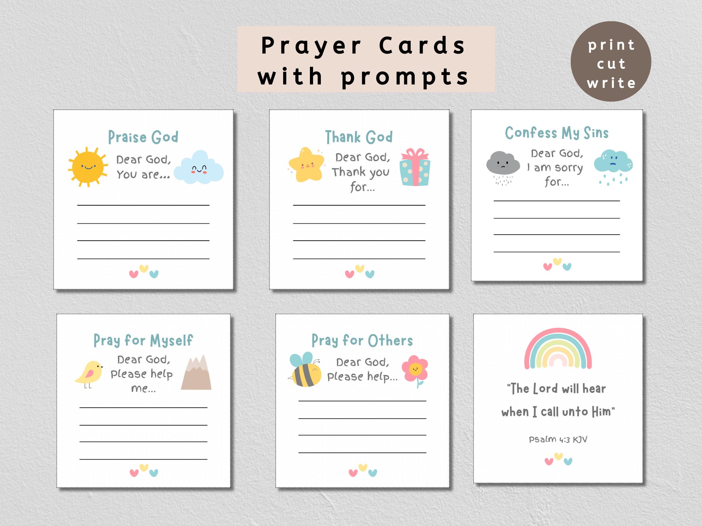 Prayer Bible Lesson Activity Kit, Printable Five Finger Guide and ...