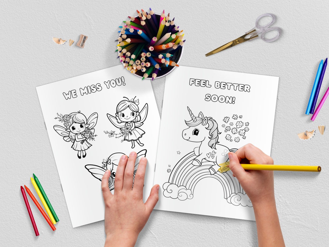 Printable Coloring Get Well Soon Pages, Unicorn Activity Sheets for ...