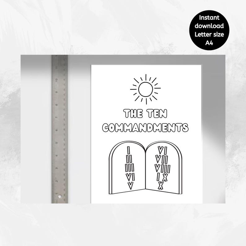 Ten Commandments for Kids Printable Coloring Pages, Bible Verse ...