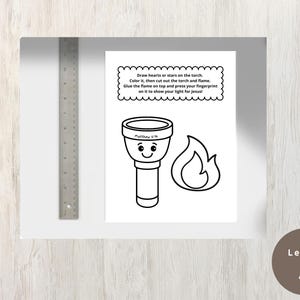 Matthew 5:16 Lesson for Toddlers, Christian Coloring Pages and Torch ...