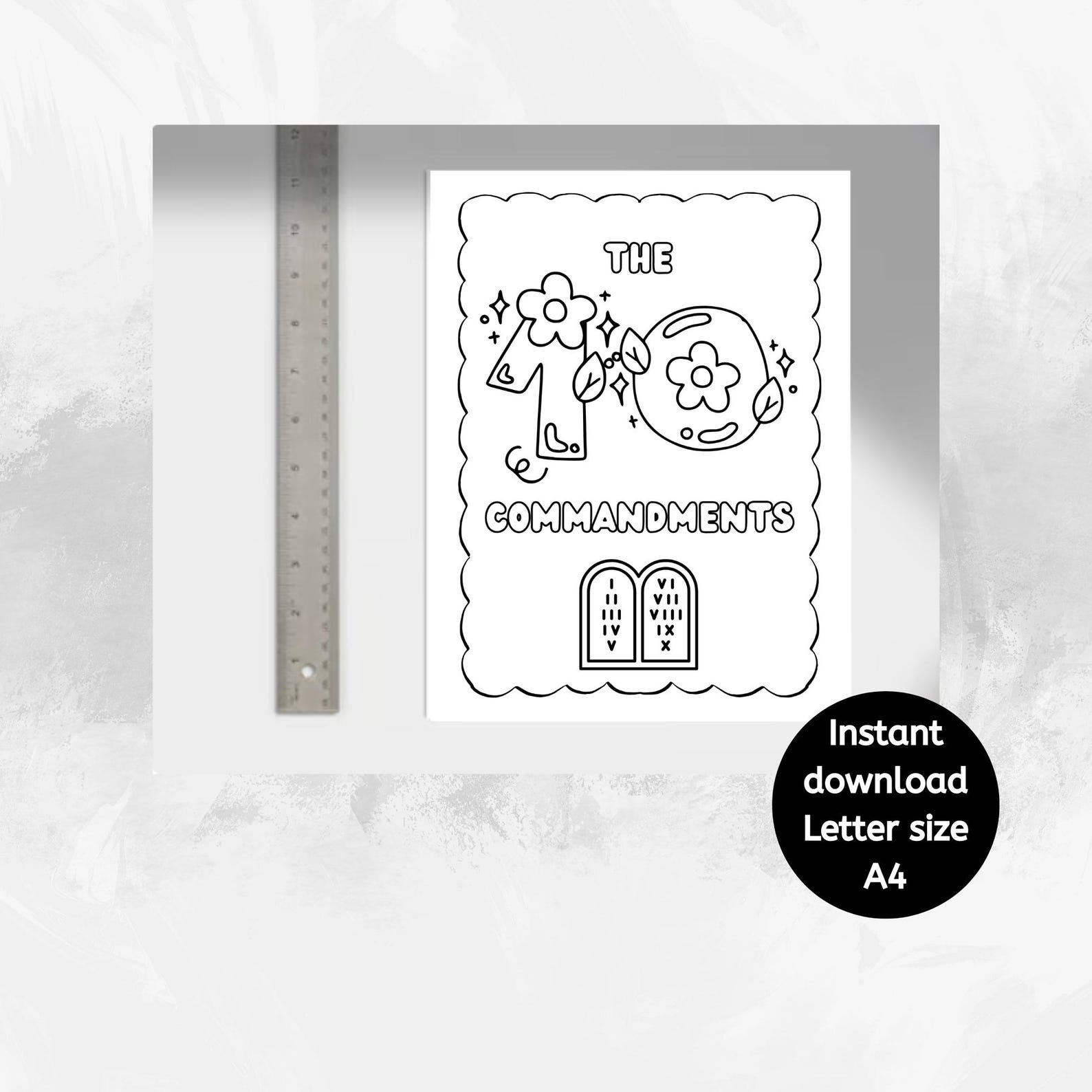 Ten Commandments for Kids Printable Coloring Pages, Bible Verse ...