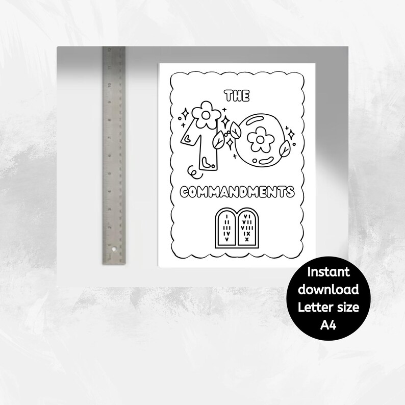 Ten Commandments for Kids Printable Coloring Pages, Bible Verse ...