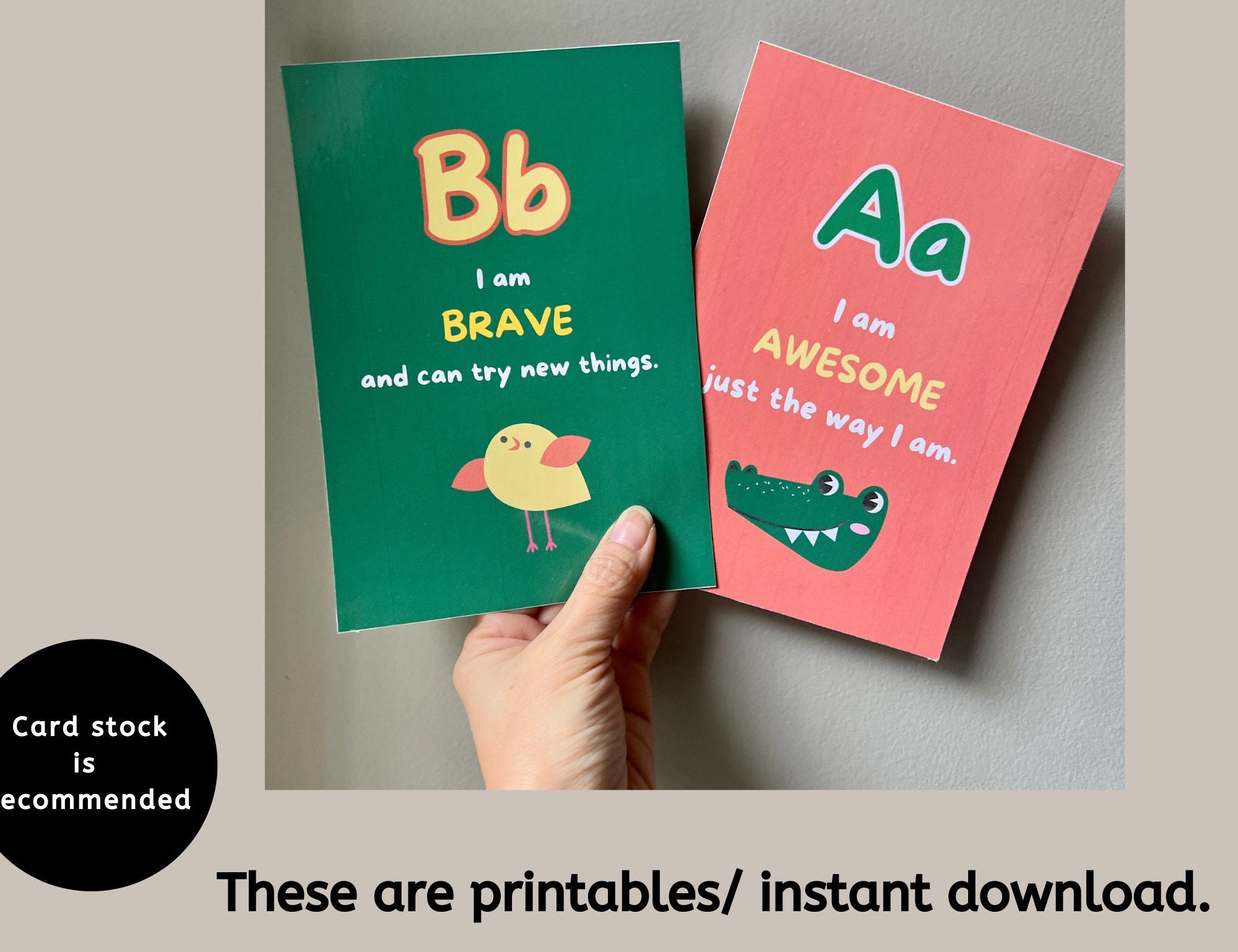 Alphabet Affirmation Cards, Printable Affirmation Cards for Students ...
