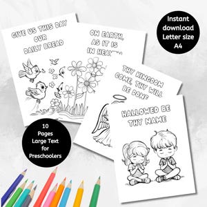 Lord's Prayer Coloring Pages Preschool, Our Father Digital Download ...