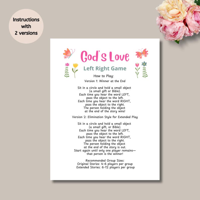 Women's Ministry Right Left Game, Youth Group Bible Game, Pass the Gift ...