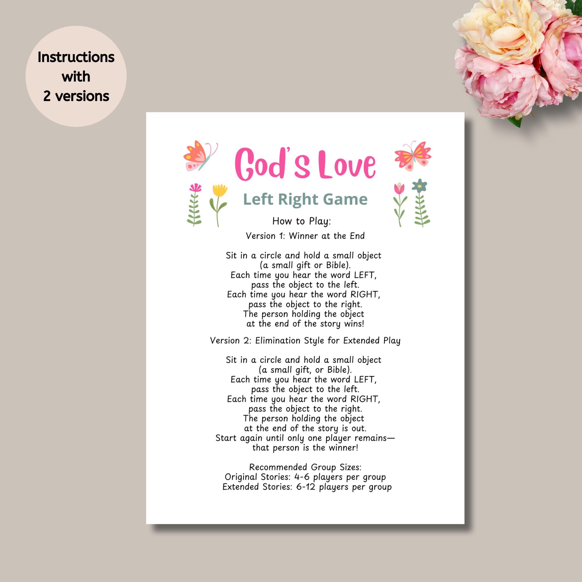 Women's Ministry Right Left Game, Youth Group Bible Game, Pass the Gift ...