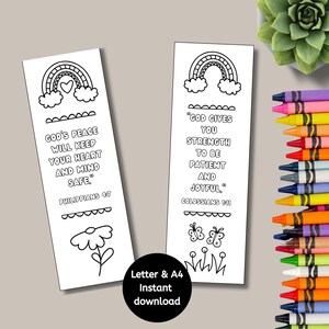 Bible Verse Bookmarks to Color, Sunday School Craft, Printable ...