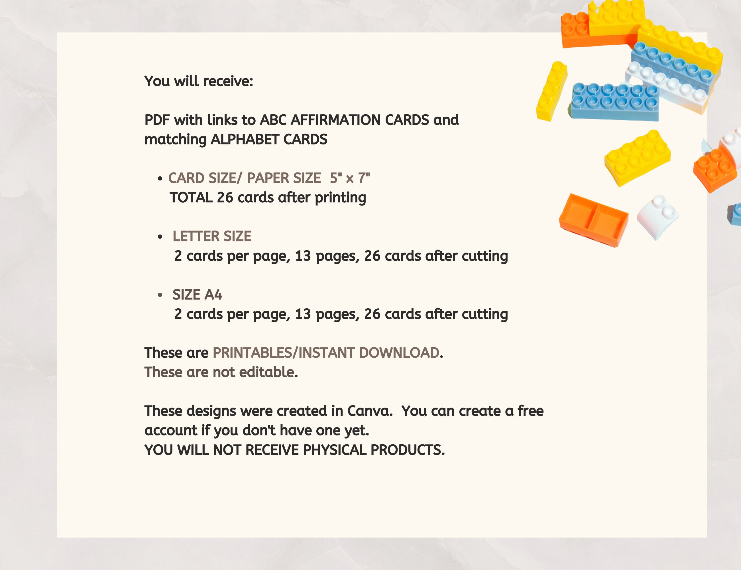 ABC Flash Cards Printable, Alphabet Affirmation Cards, Mindfulness Kids ...