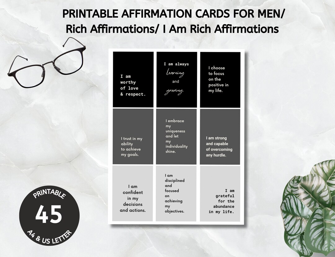 Positive Affirmation Cards for Men, Motivation Cards for Men, Gifts for ...