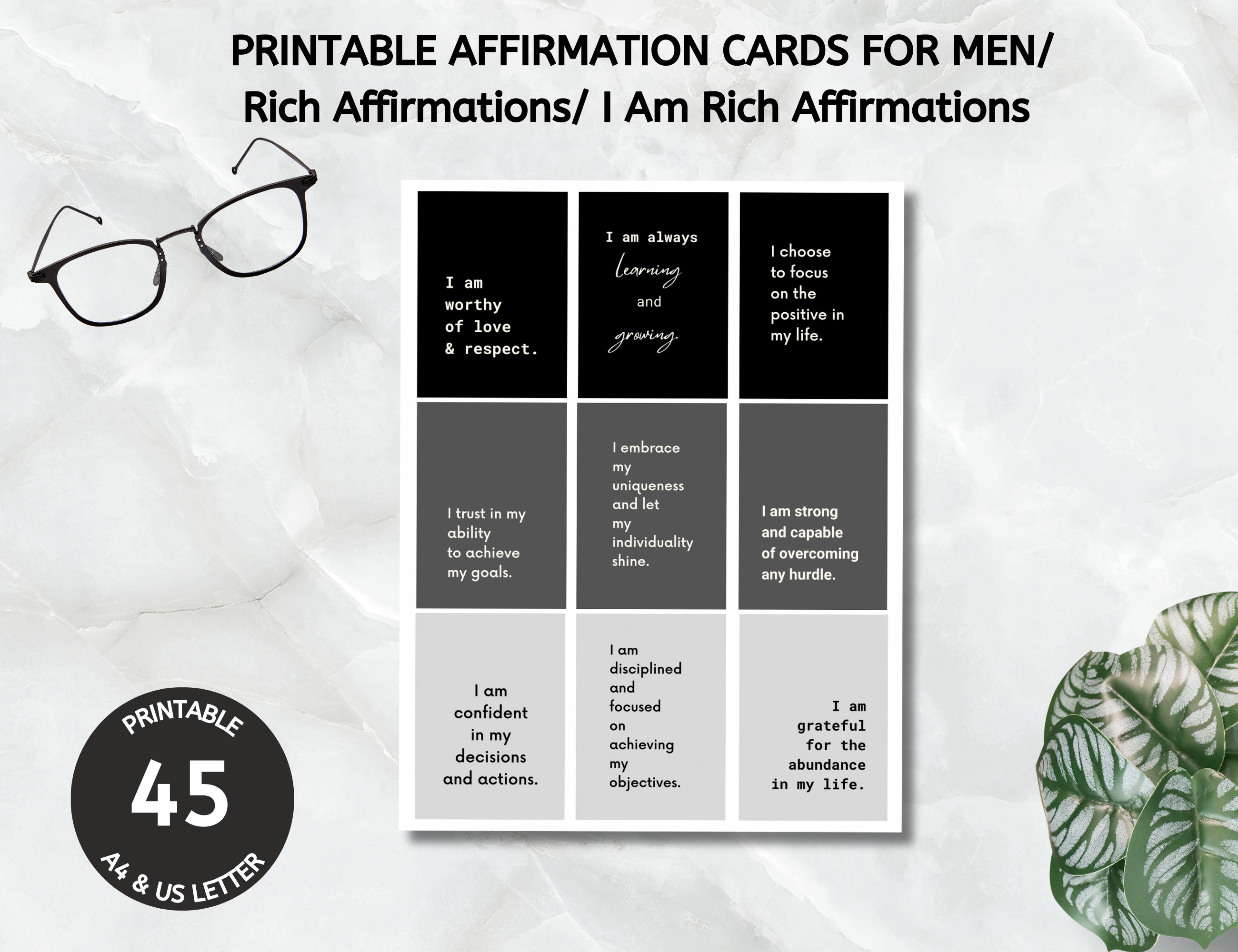 Positive Affirmation Cards for Men, Motivation Cards for Men, Gifts for ...