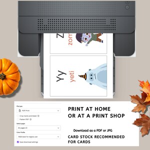 Halloween ABC Flash Cards, Halloween Alphabet Cards, Kids Halloween ...
