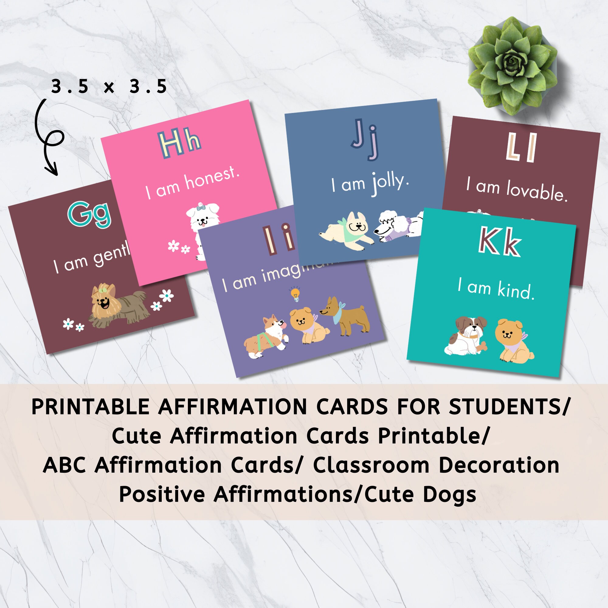 Alphabet Affirmation Cards, Printable ABC Flash Cards Preschoolers PDF ...