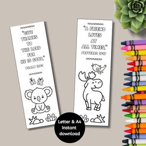 Kids Bible Verse Coloring Bookmark Printable, Sunday School Craft ...