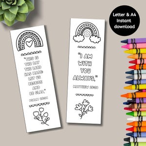 Printable Kids Bible Verse Coloring Bookmark, Sunday School Craft, PDF ...