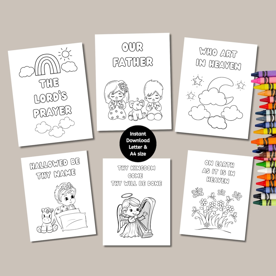 Our Father Coloring Pages, the Lord's Prayer Digital Download ...