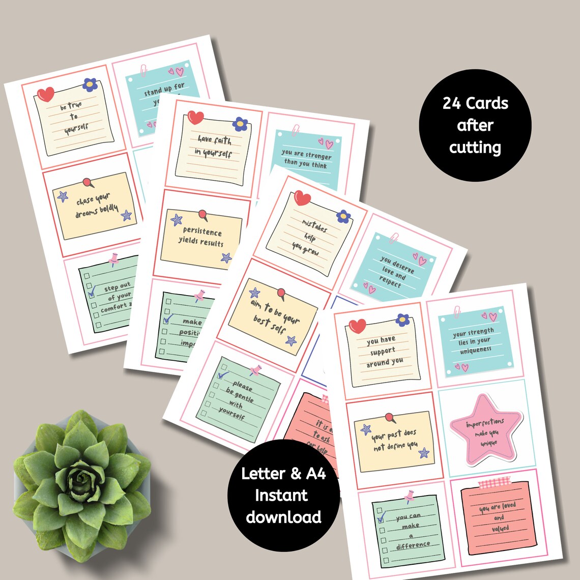 Positive Affirmation Cards for Teens, Teen Mental Health Affirmations ...