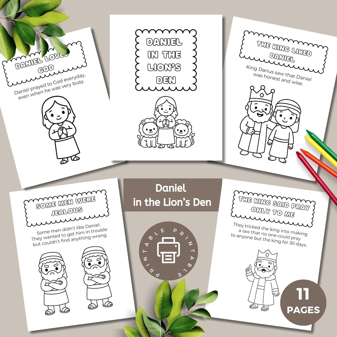 Daniel in the Bible Coloring Pages for Kids, Printable Christian ...