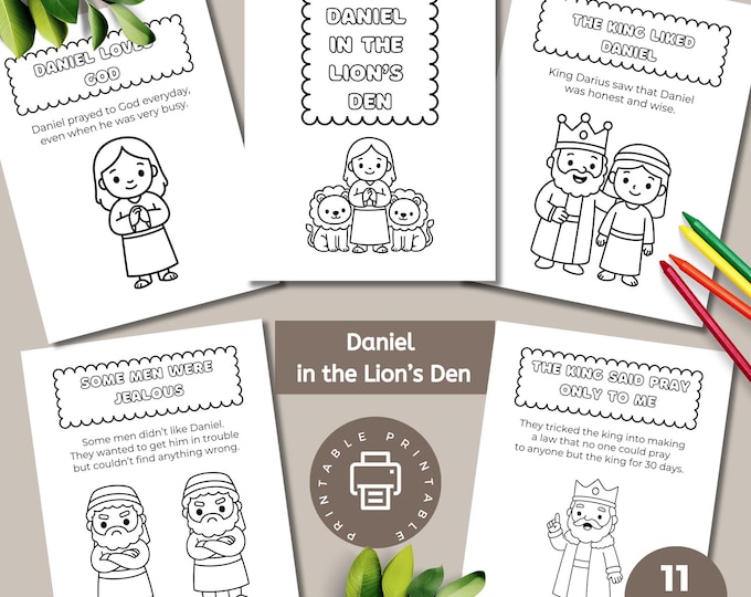 Daniel in the Lion's Den Activity Page: Bible Story Coloring, Maze ...