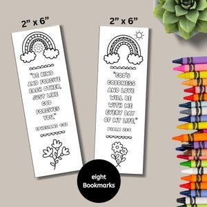 Bible Verse Bookmarks to Color, Sunday School Craft, Printable ...