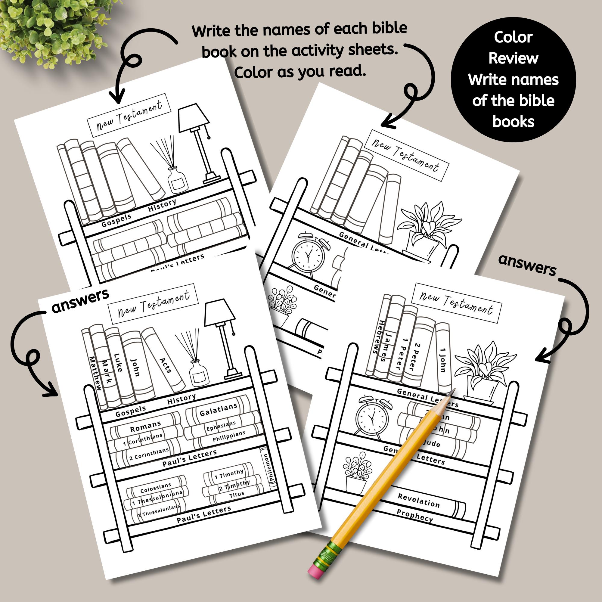 Books of the Bible Coloring Pages, Old & New Testament Activity PDF - Etsy