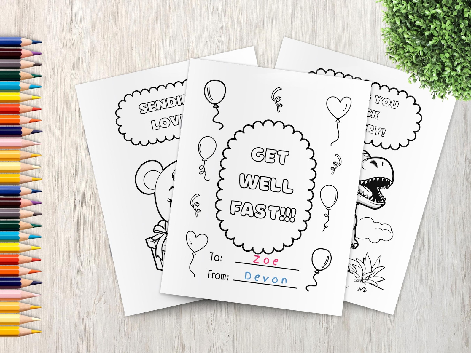 Printable Coloring Pages for Get Well, Kids Coloring Activity, Thinking ...