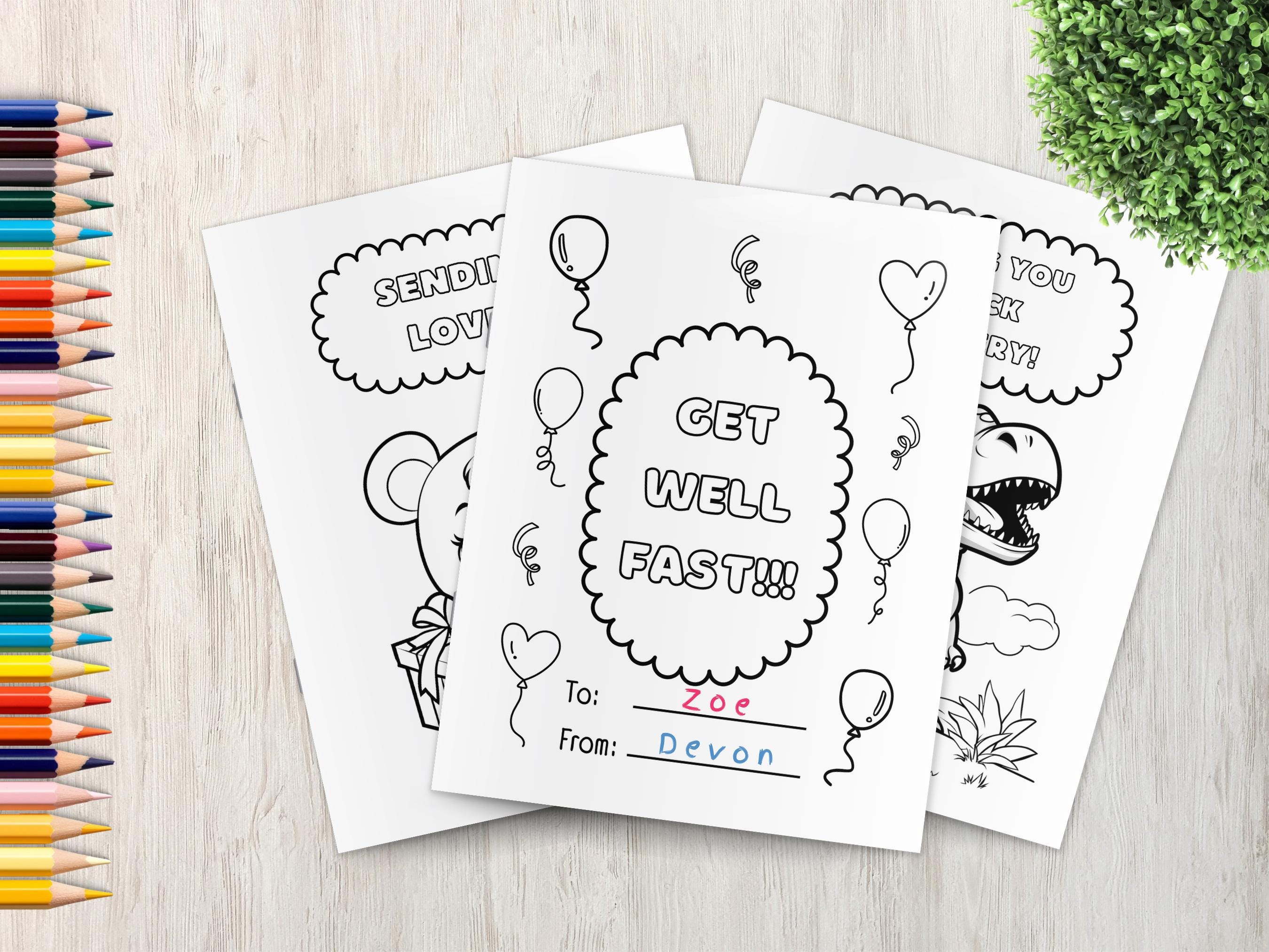 Printable Coloring Pages for Get Well, Kids Coloring Activity, Thinking ...