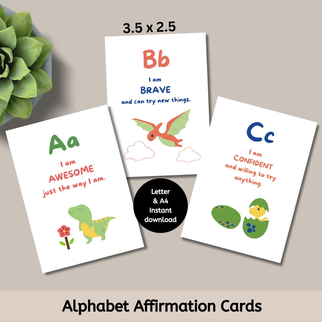 Alphabet Affirmation Cards, Positive Daily Inspiration for Kids, Self ...