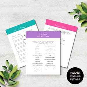 Anxiety Journal, Self-esteem Journal, Coping Skills, Self-reflection ...