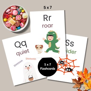 Halloween ABC Flash Cards, Halloween Alphabet Cards, Kids Halloween ...
