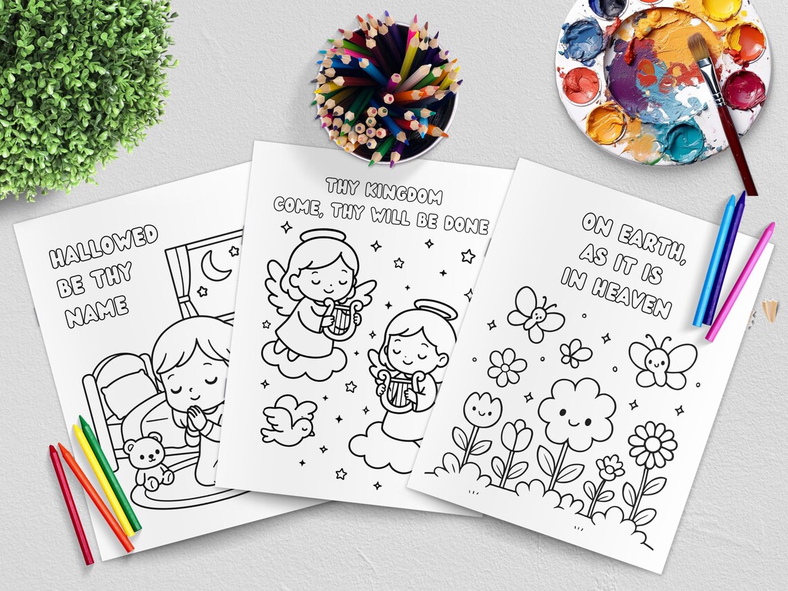 Lord's Prayer Coloring Pages, Our Father Activity for Kids, Sunday ...