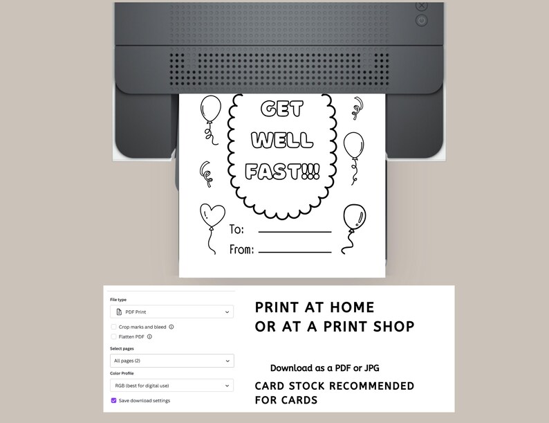 Printable Coloring Pages for Get Well, Kids Coloring Activity, Thinking ...