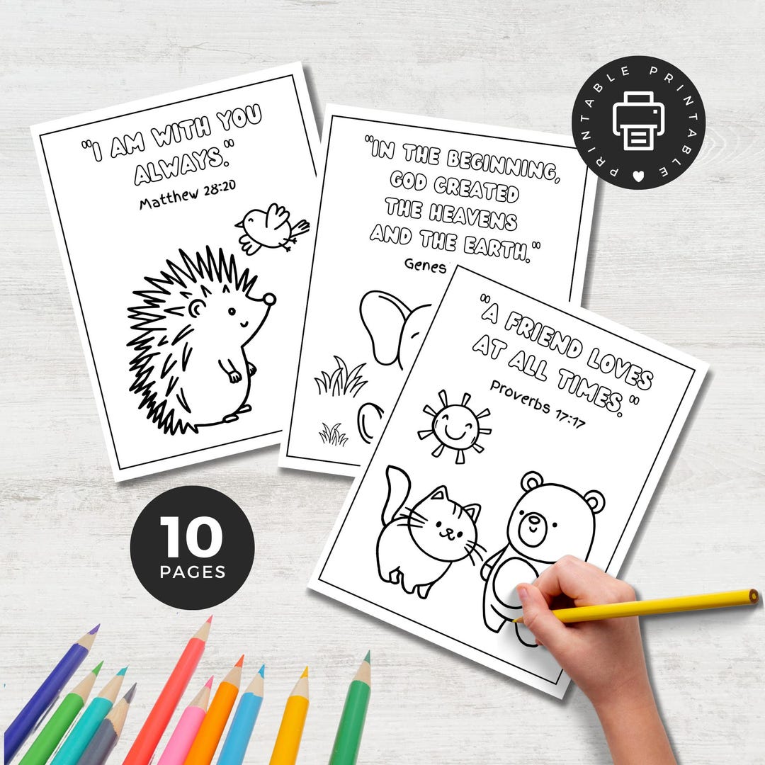 Printable Bible Verse Coloring Pages for Preschool and Kindergarten ...