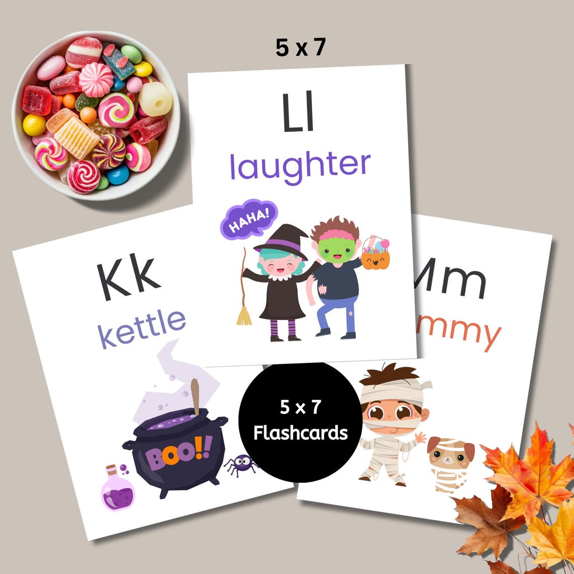 Halloween ABC Flash Cards, Halloween Alphabet Cards, Kids Halloween ...