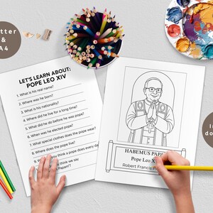 Pope Leo XIV Printable Coloring Page, Habemus Papa, Catholic New Pope ...
