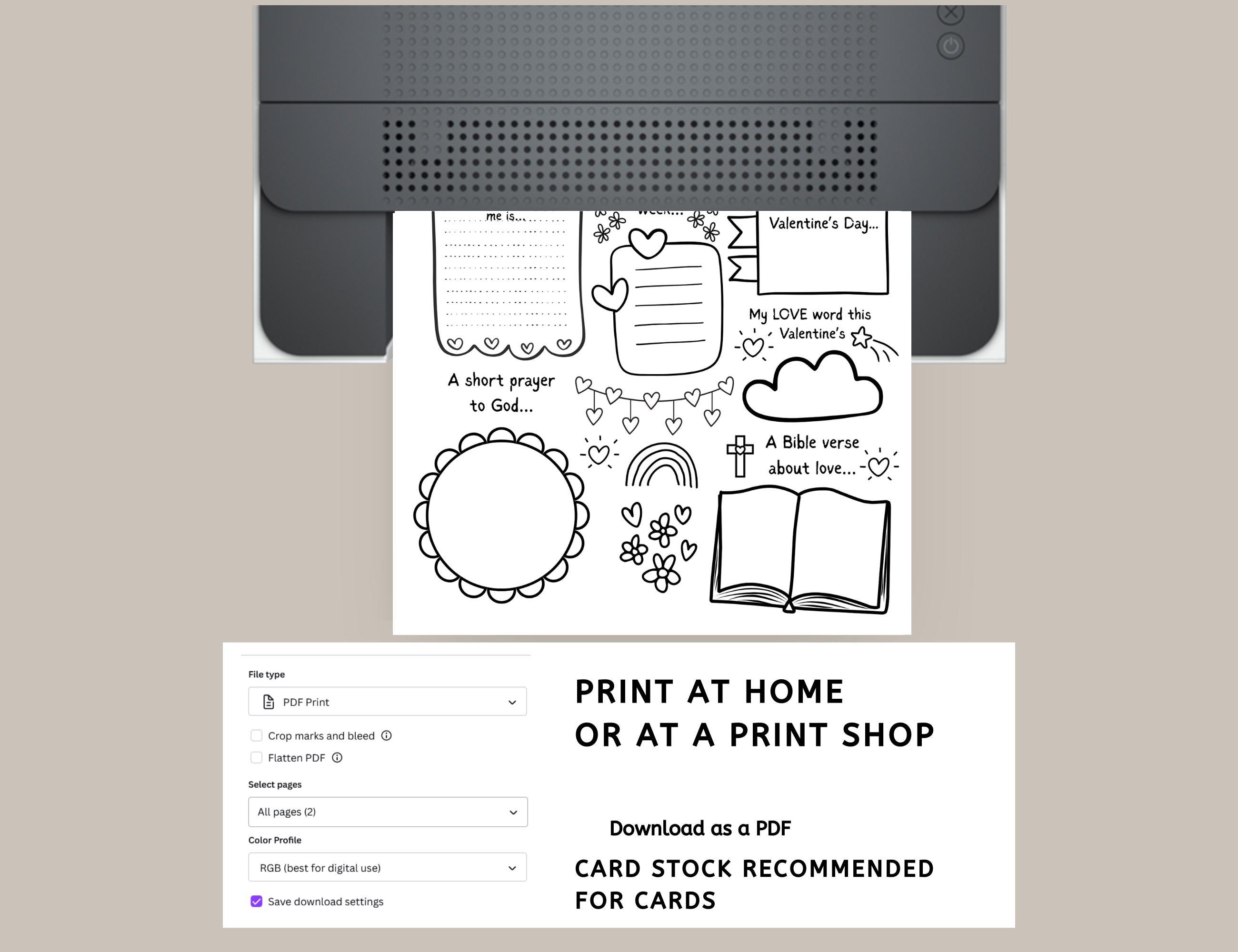 Sunday School Valentine Printable Coloring & Bible Activity for Kids ...