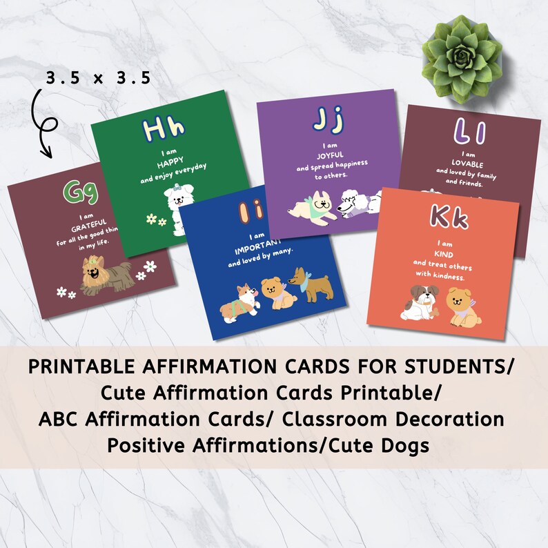 Alphabet Affirmation Cards, I Am Affirmation Cards, Alphabet Flash ...