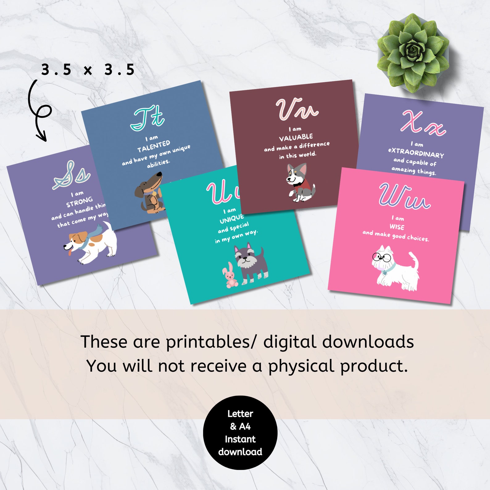 Alphabet Affirmation Cards, ABC Affirmations, Alphabet Flashcards ...