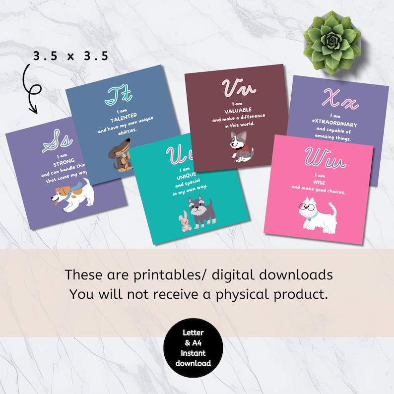 Alphabet Affirmation Cards, ABC Affirmations, Alphabet Flashcards ...