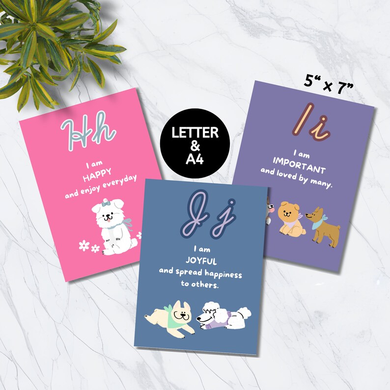 Alphabet Affirmation Cards, A to Z Positive Flashcards for Kids ...