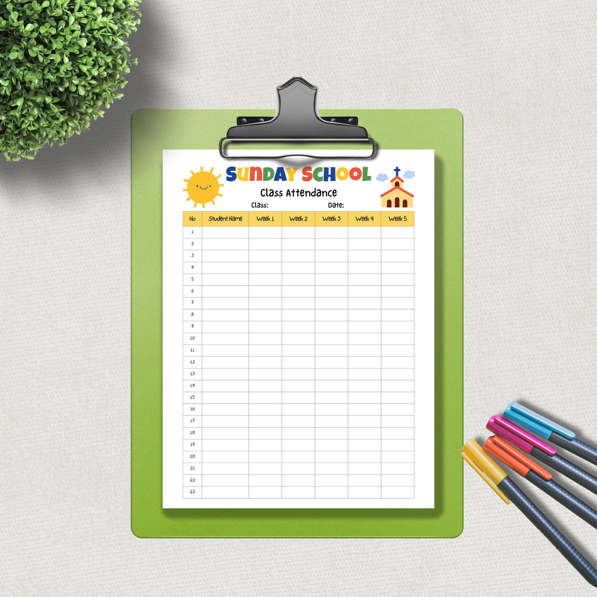 Sunday School Attendance Chart & Name Tags: Printable Christian ...